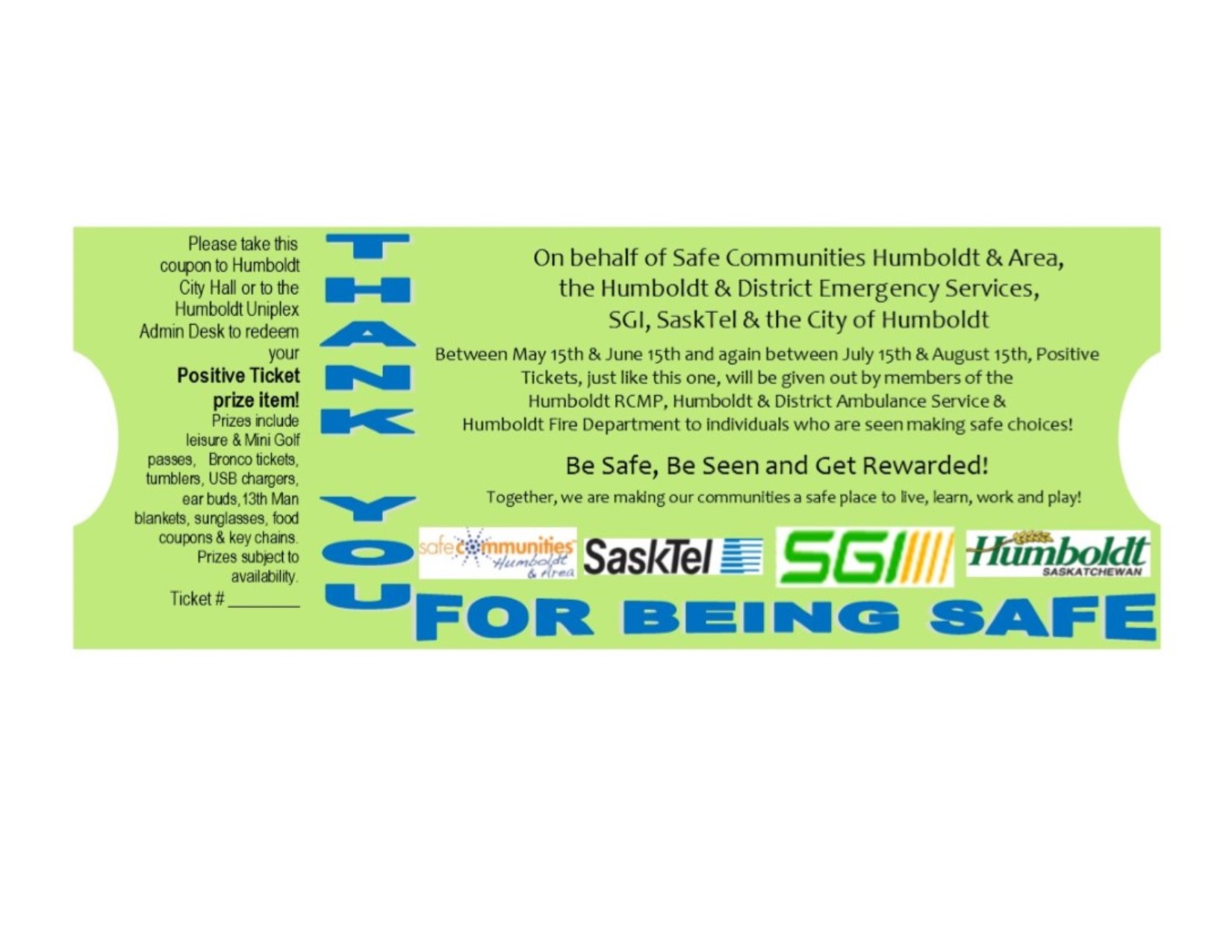 2016 Positive Ticketing Campaign – Safe Communities