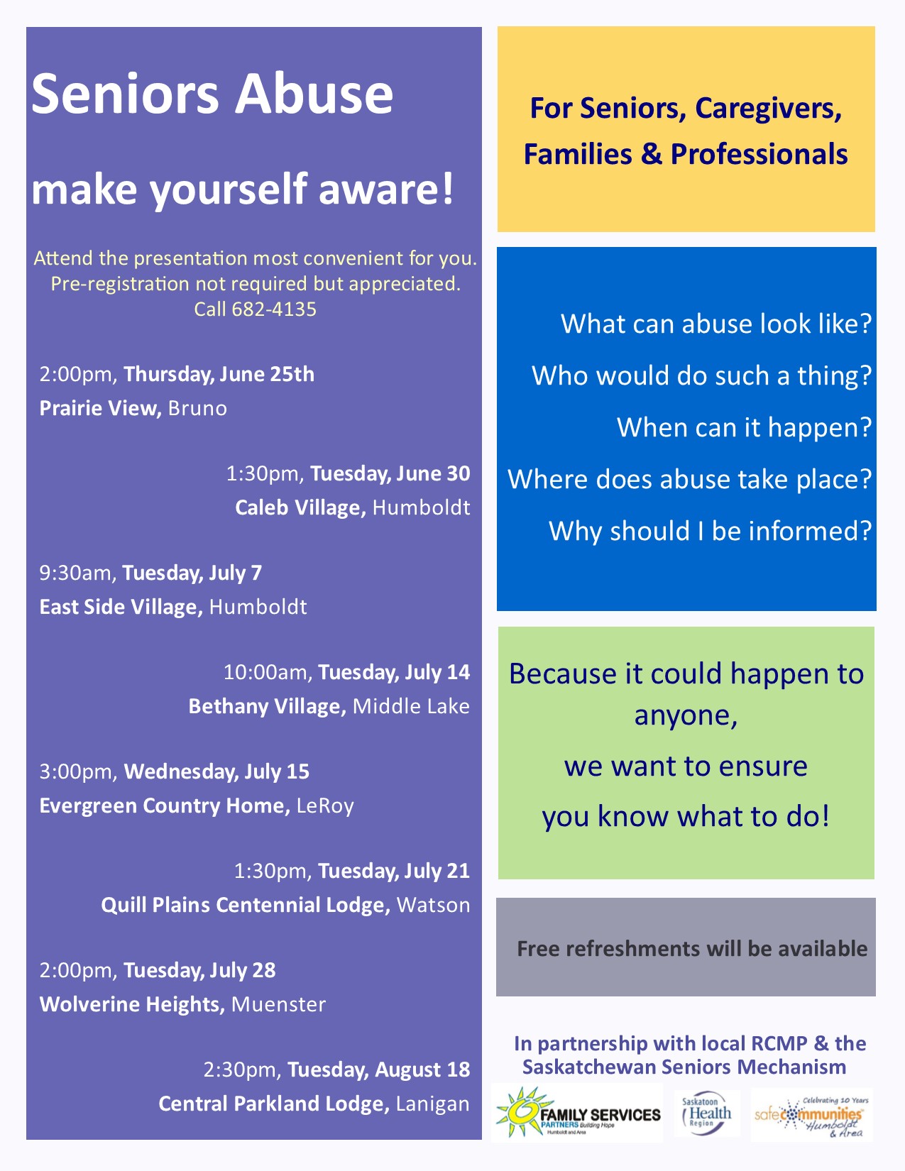 Local Seniors Abuse Programming – Safe Communities